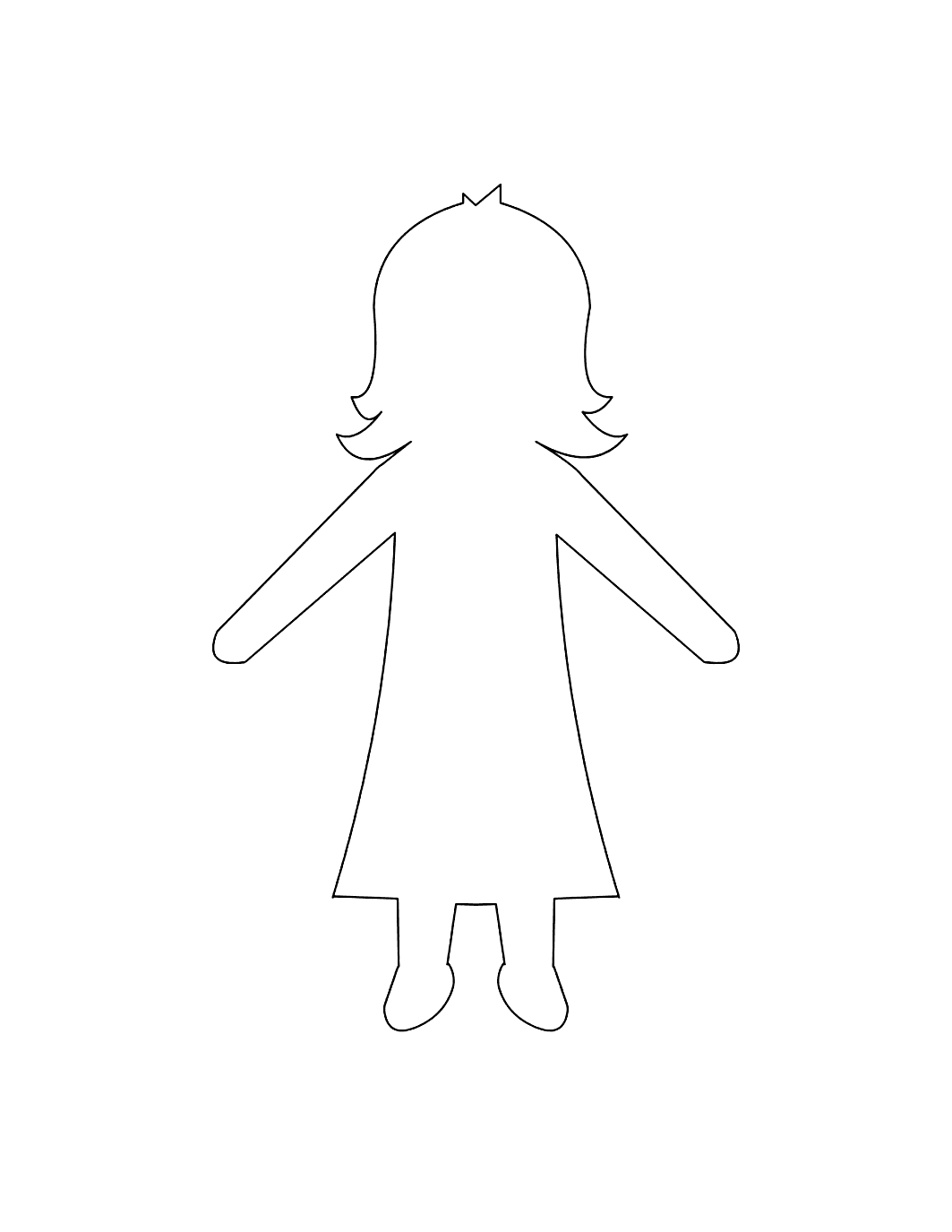 Paper Doll Templates Printable Coloring Pages